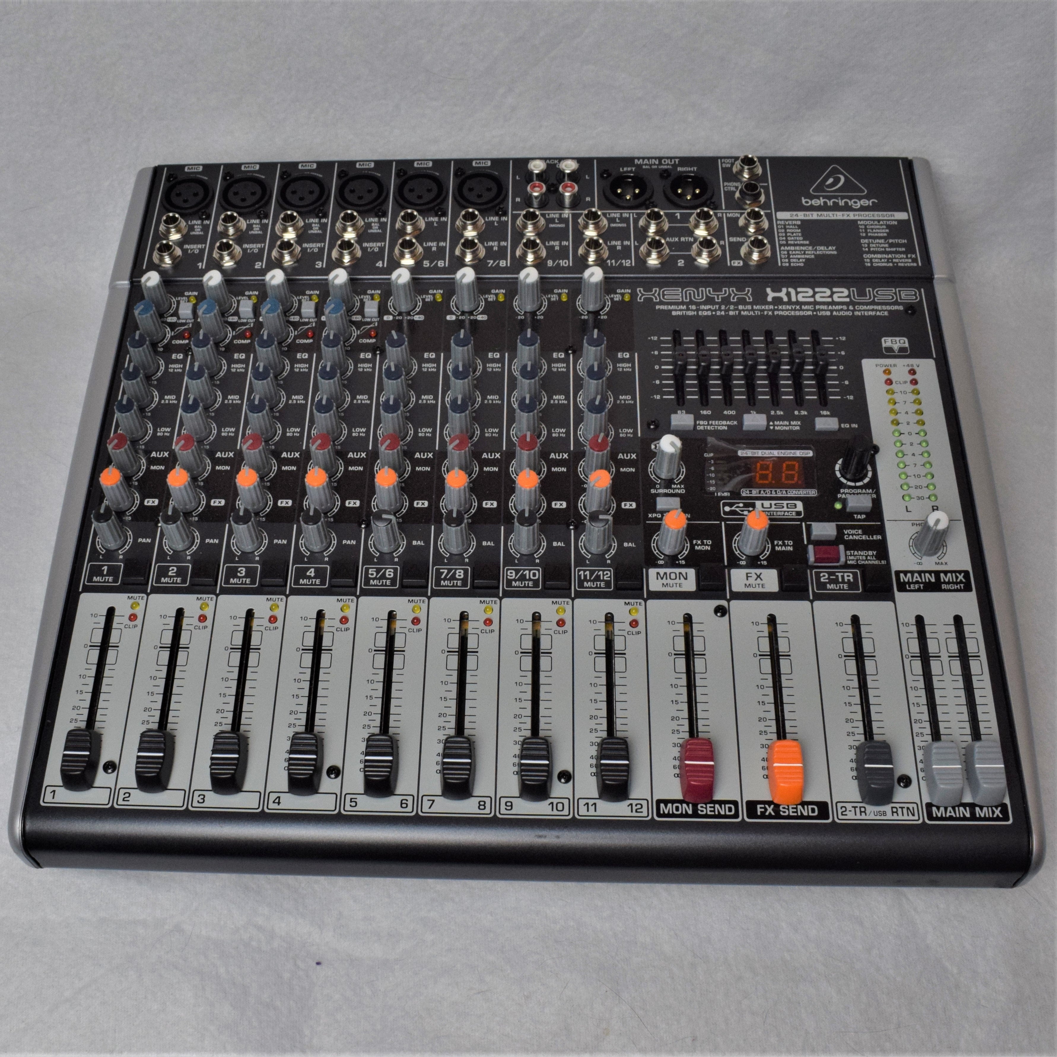 Behringer Xenyx X1222USB Premium 16-Input 2/2-Bus Mixer with 24-Bit ...